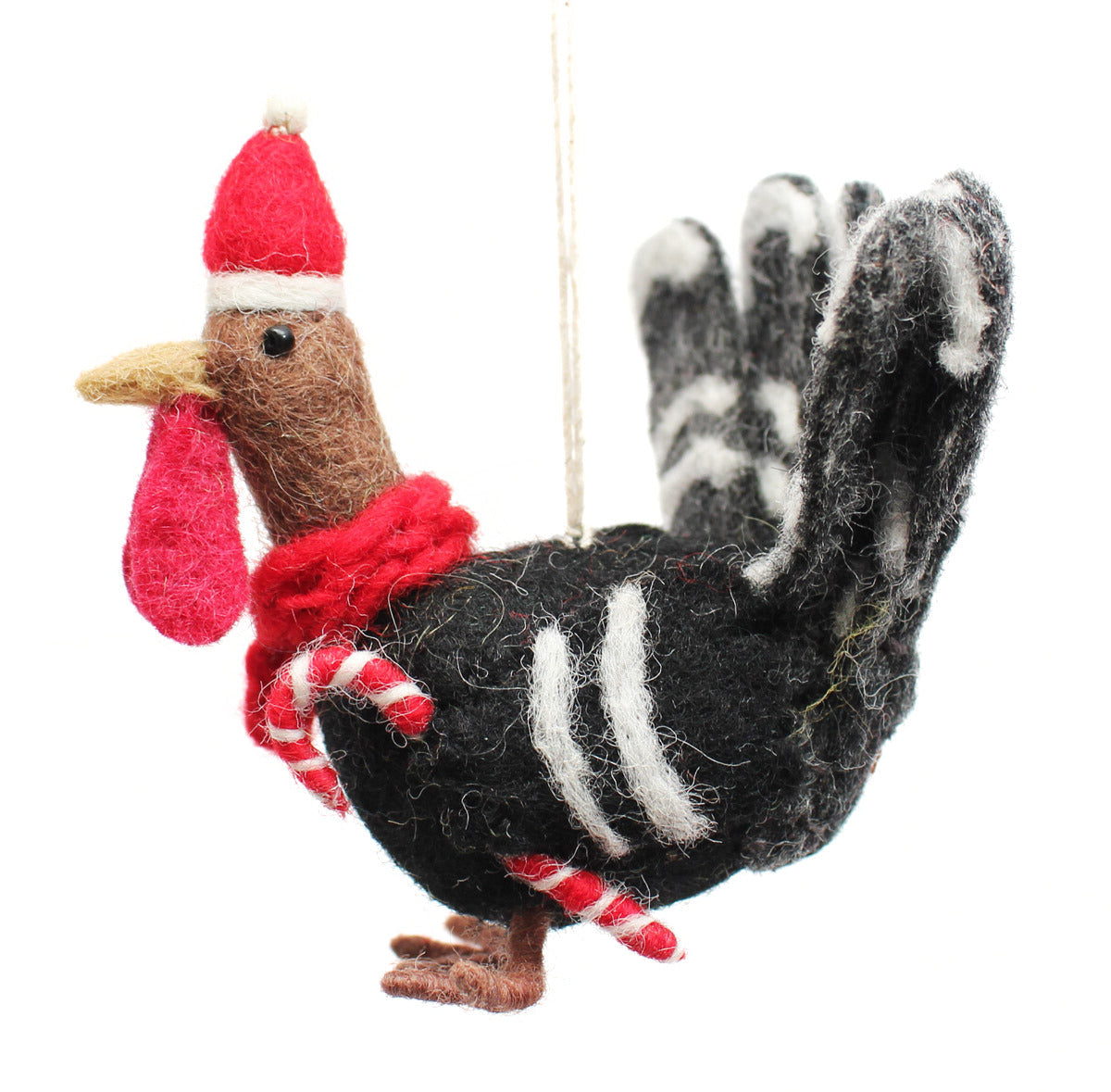 Festive Turkey with Candy Cane from Amica Felt Wholesale