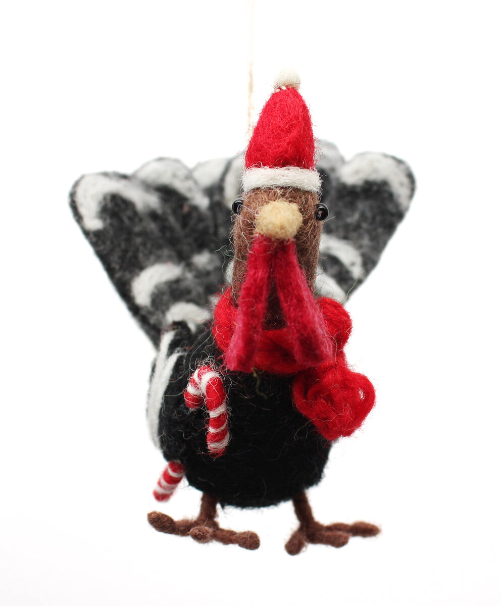 Festive Turkey with Candy Cane I Amica Felt Wholesale