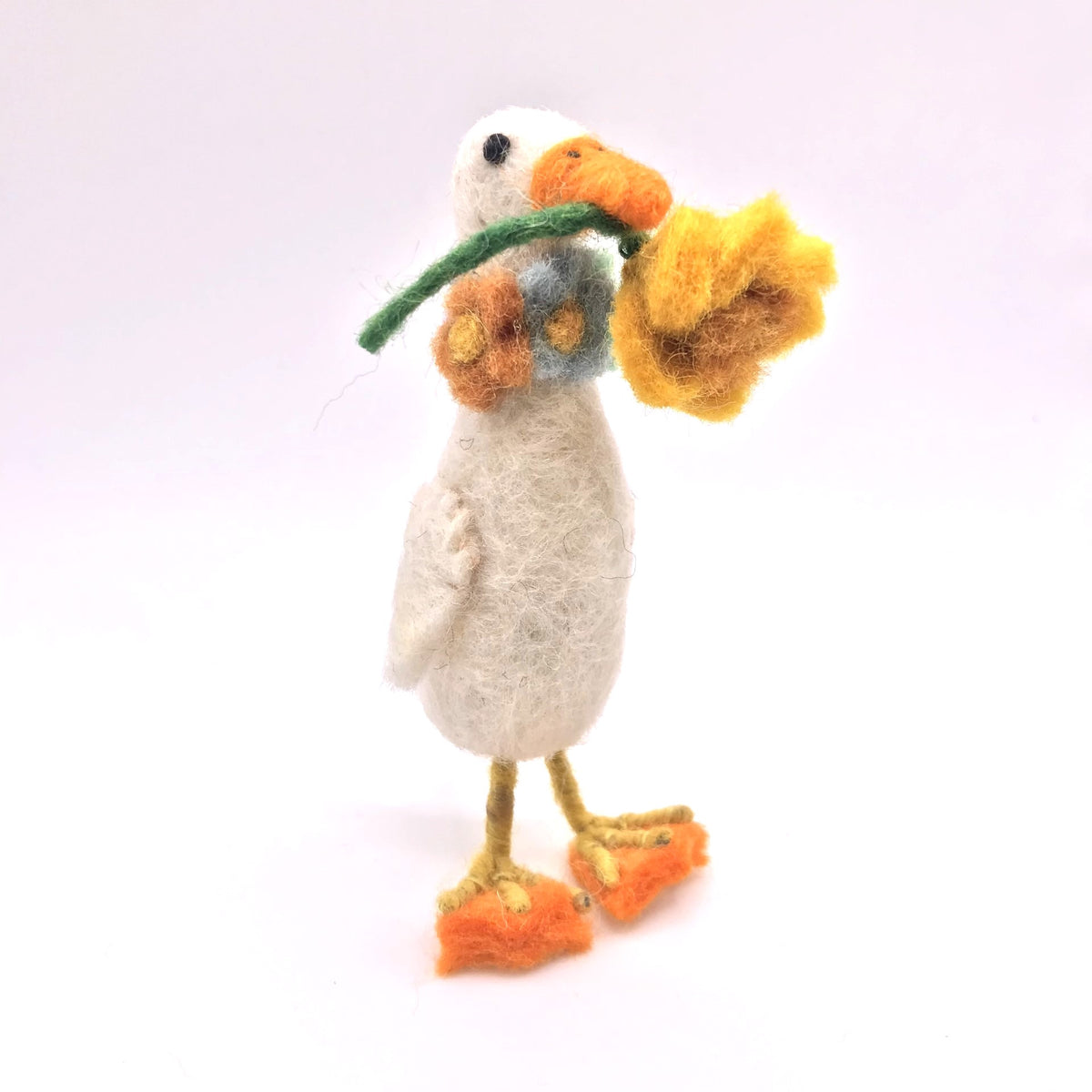 Runner Duck with Daffodil Decoration | Amica Felt Wholesale