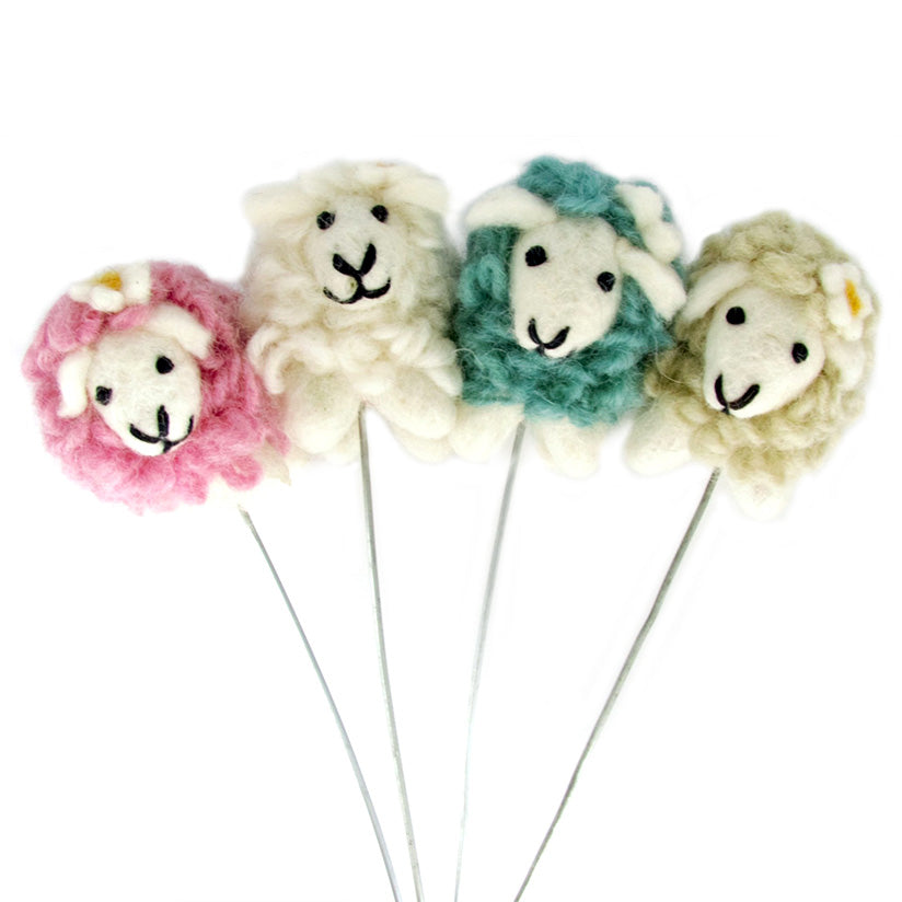 Mini Sheep on a Wire Decoration | Amica Felt Wholesale