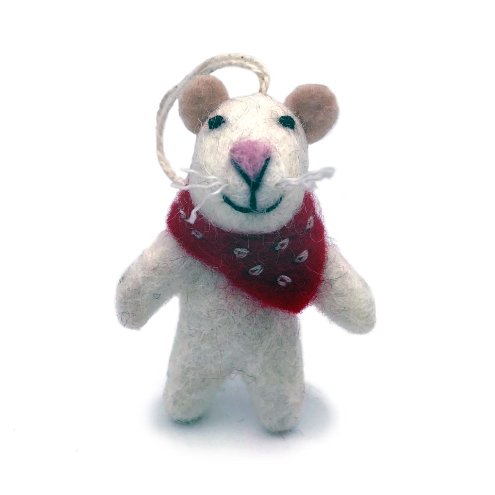 Mini White Mouse Pocket Pal | Amica Felt Wholesale