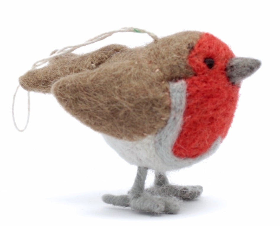 Mini Natural Robin Decoration from Amica Felt Wholesale
